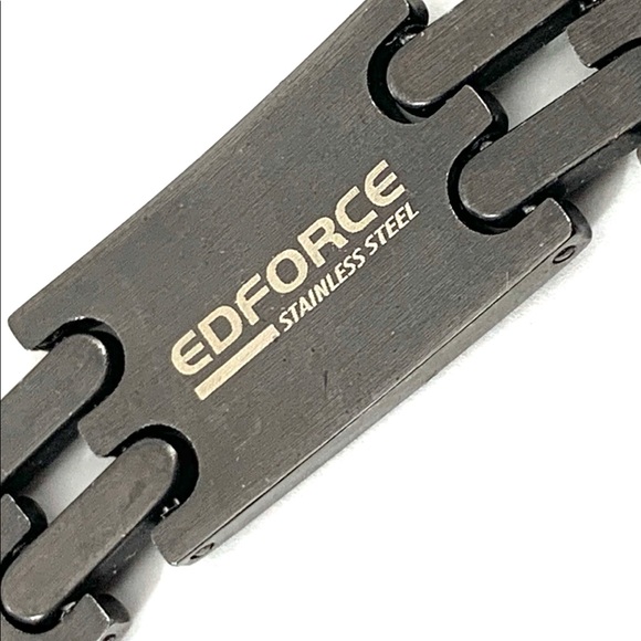 Edforce | Accessories | Edforce Mens Black Stainless Steel Bracelet ...